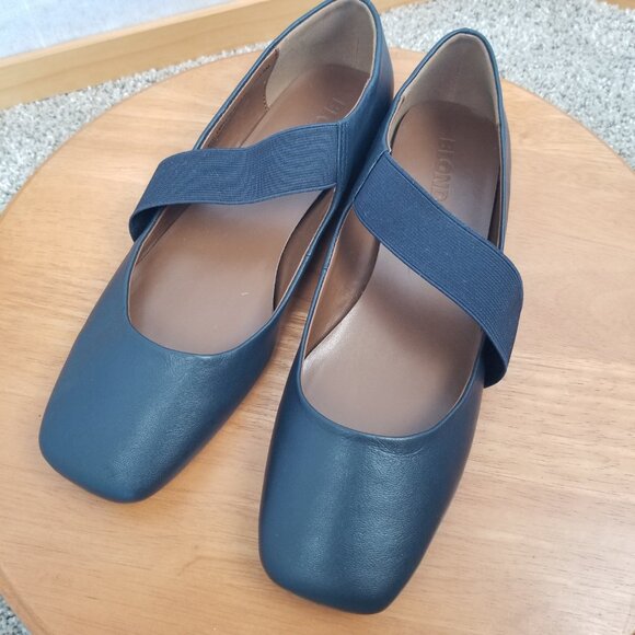 Blondo | Shoes | Blondo Size 95 Brielle Ballet Flats Leather Shoes Navy ...